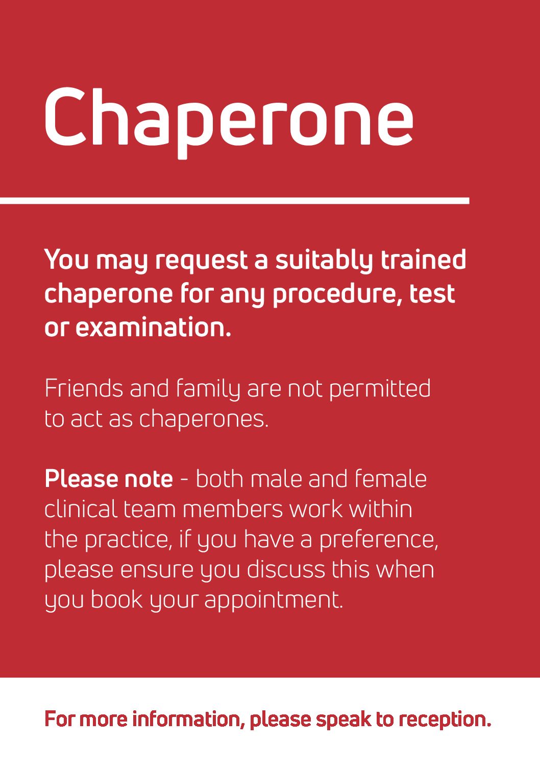 Chaperone - The Elms Medical Practice